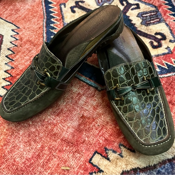 Sesto Meucci | Shoes | Sesto Meucci Vintage Green Croc Leather And ...